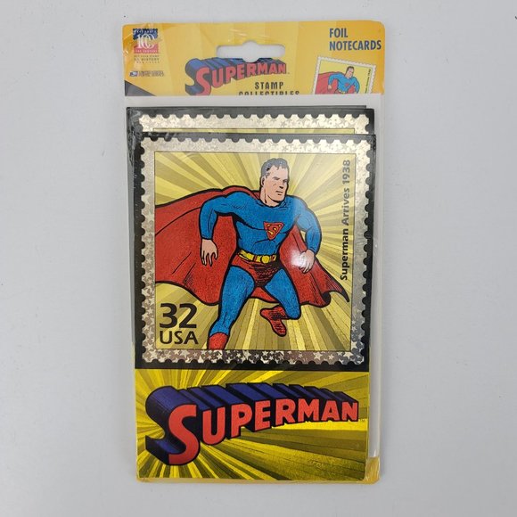 DC Comics | Office | Vintage 998 Superman Usps Stamp Foil Notecards ...